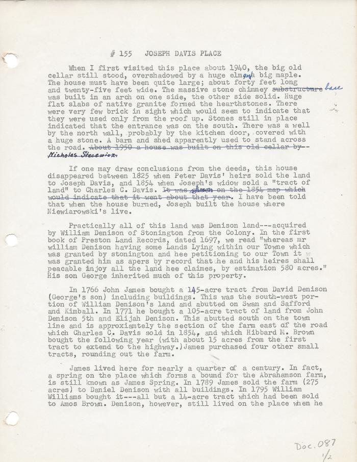 Connecticut Collections : Document : #155 Joseph Davis Place [Coll. 003 ...