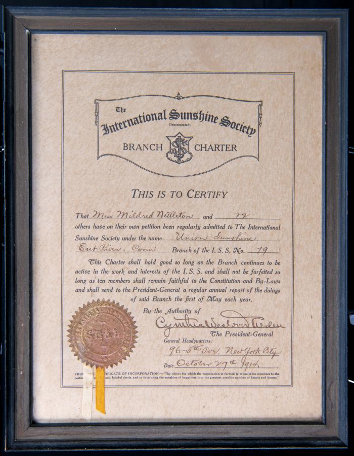 Connecticut Collections : Document : Certificate of Admittance to the ...
